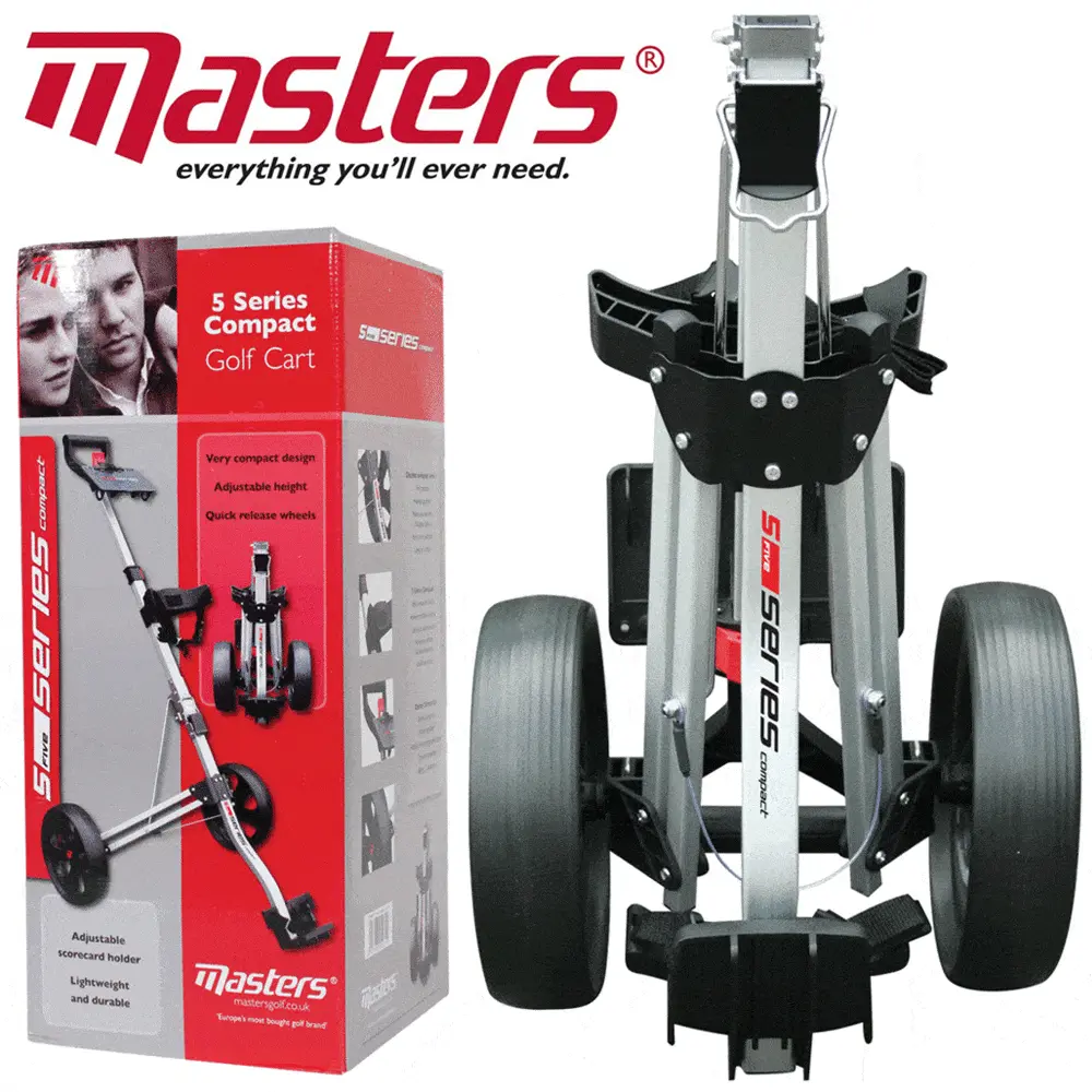 Masters Golf Trolley 2 Wheel Push Compact Lightweight Trolley Silver ...
